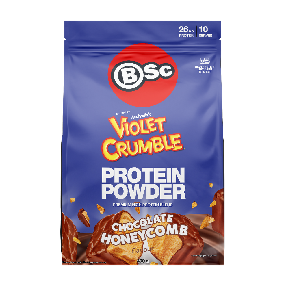 BSc x Violet Crumble Protein Powder – Snowy Mountains Nutrition